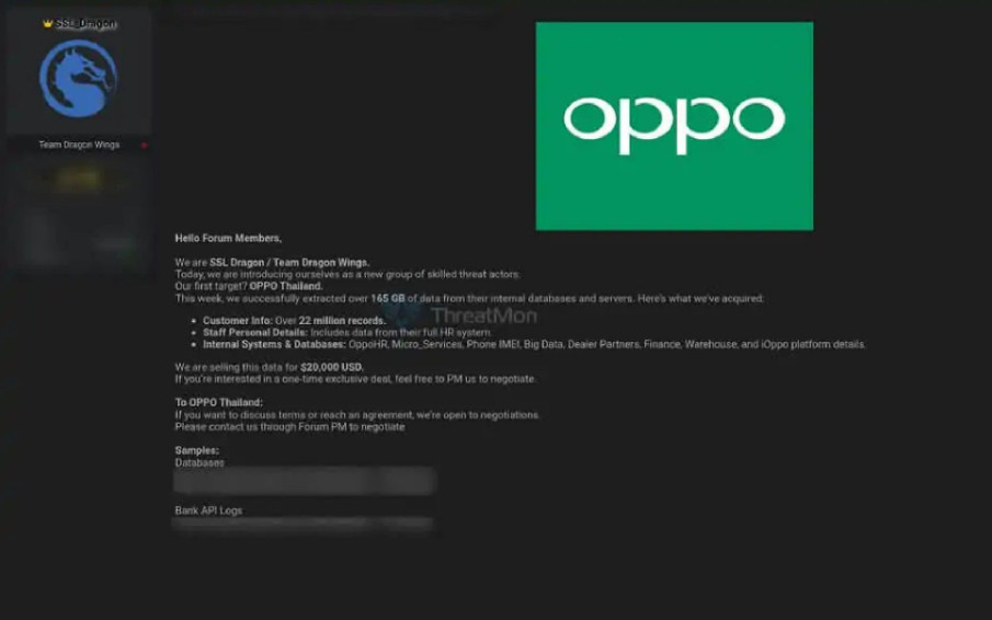 PDPC สั่ง OPPO ชี้แจงกรณี Dark Web อ้างขายข้อมูล ภายใน 72 ชม.